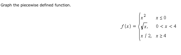 Solved Graph the piecewise defined function. Use an open | Chegg.com