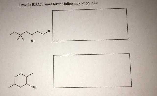 Solved Provide IUPAC names for the following compounds | Chegg.com