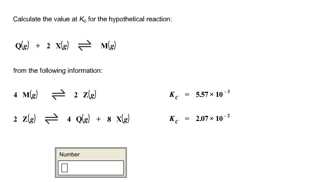 Solved Calculate the value at Kc for the hypothetical | Chegg.com