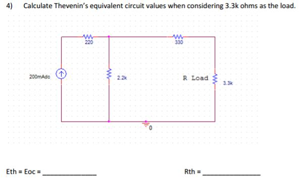 Solved Calculate Thevenin's equivalent circuit values when | Chegg.com
