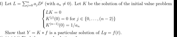Solved ) Let L-Σ)"- odjDj (with an 0). Let K be the solution | Chegg.com