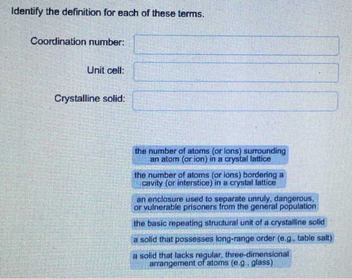 Solved Identify the definition for each of these terms. | Chegg.com
