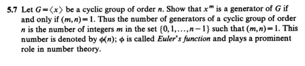 Solved Let G = (x) be a cyclic group of order n. Show that | Chegg.com