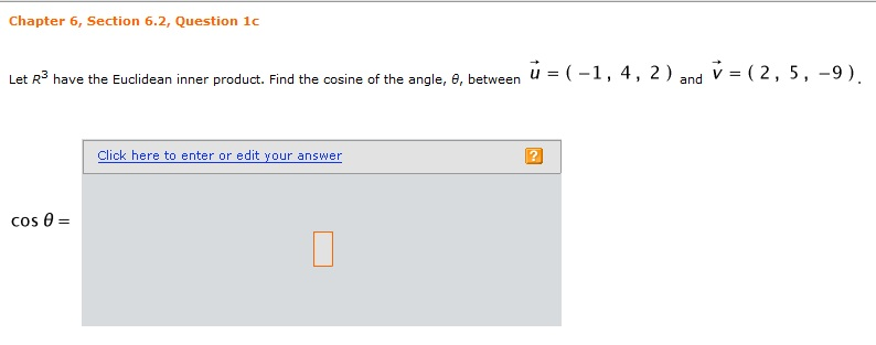 Solved Let R3 have the Euclidean inner product. Find the | Chegg.com