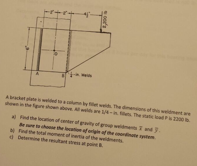 Solved A bracket plate is welded to a column by fillet | Chegg.com