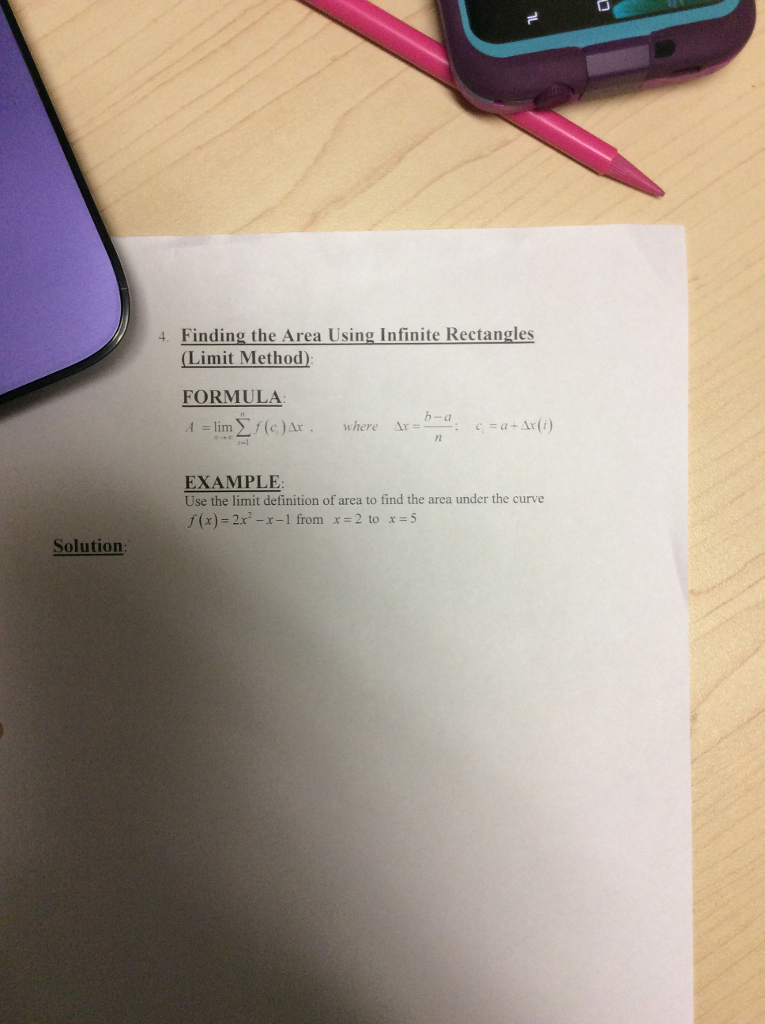 Solved 4. Finding the Area Using Infinite Rectangles Limit | Chegg.com