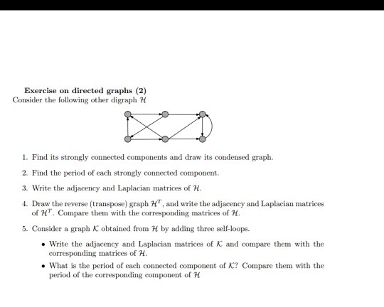 Solved Exercise on directed graphs (2) Consider the | Chegg.com