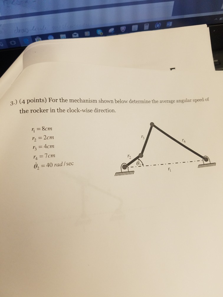 Solved 3.) (4 points) For the mechanism shown below | Chegg.com