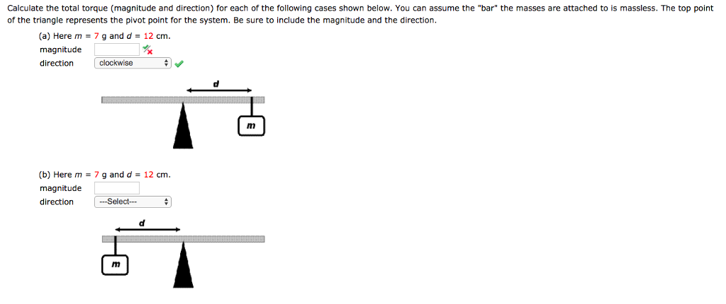 Solved Calculate the total torque (magnitude and direction) | Chegg.com