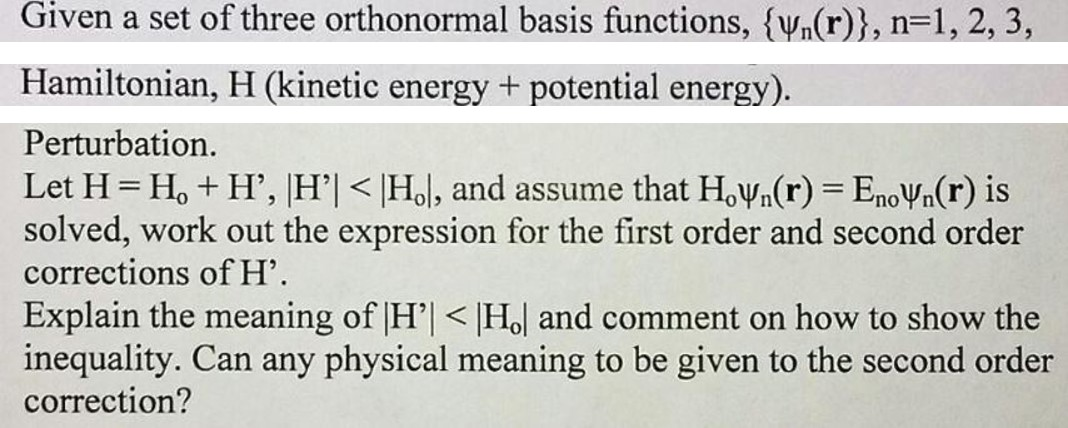 Solved Given A Set Of Three Orthonormal Basis Functions