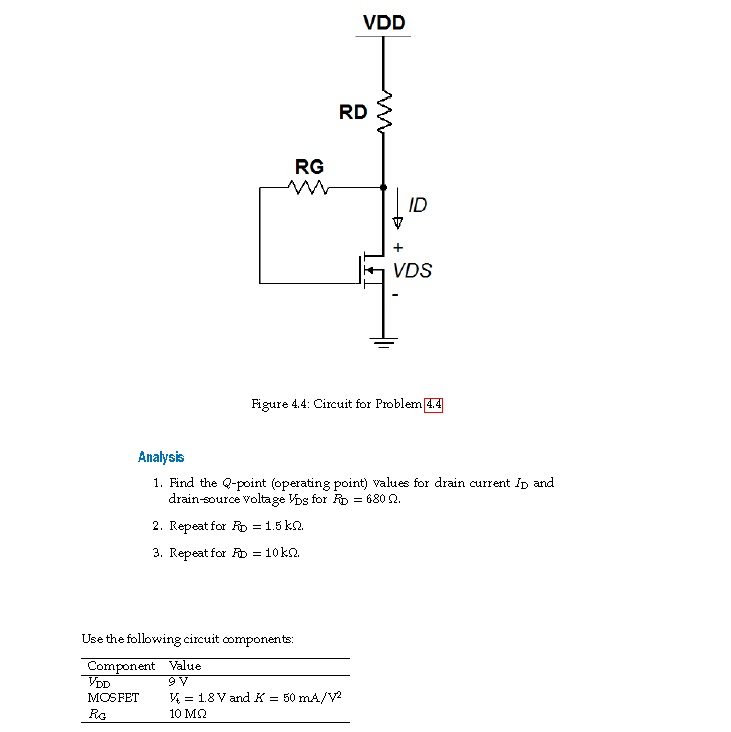 Solved Find the Q-point (operating point) values for | Chegg.com