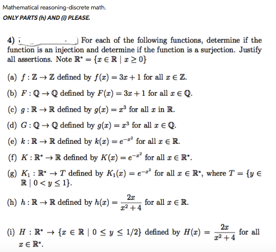 Solved Mathematical reasoning-discrete math. ONLY PARTS (h) | Chegg.com