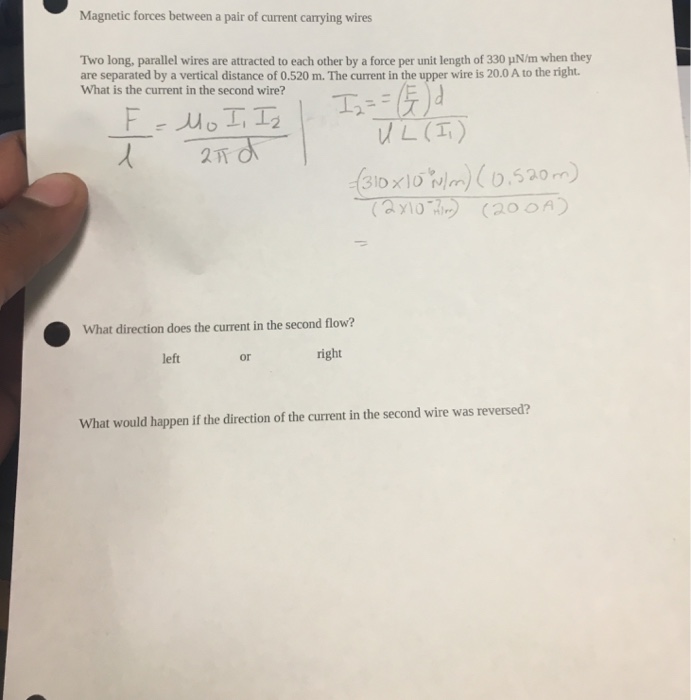 Solved Magnetic forces between a pair of current carrying | Chegg.com