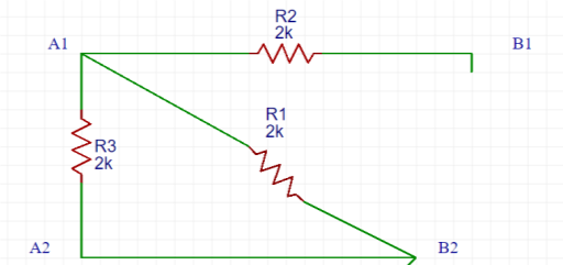 Solved R2 2k B1 A1 R1 2 R3 2k B2 | Chegg.com