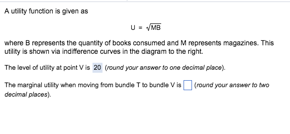 Solved A utility function is given as where B represents the | Chegg.com