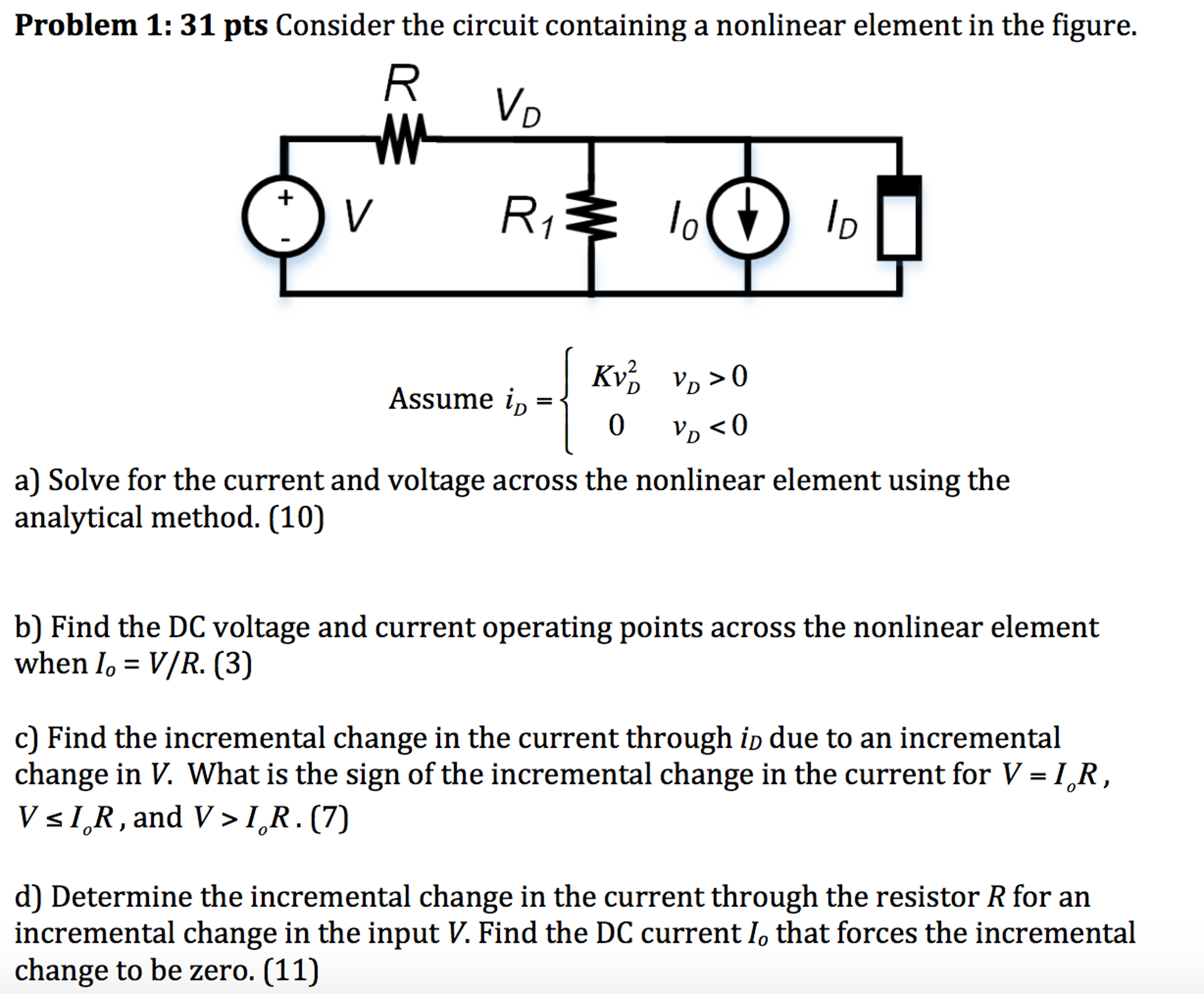 Solved Consider the circuit containing a nonlinear element | Chegg.com