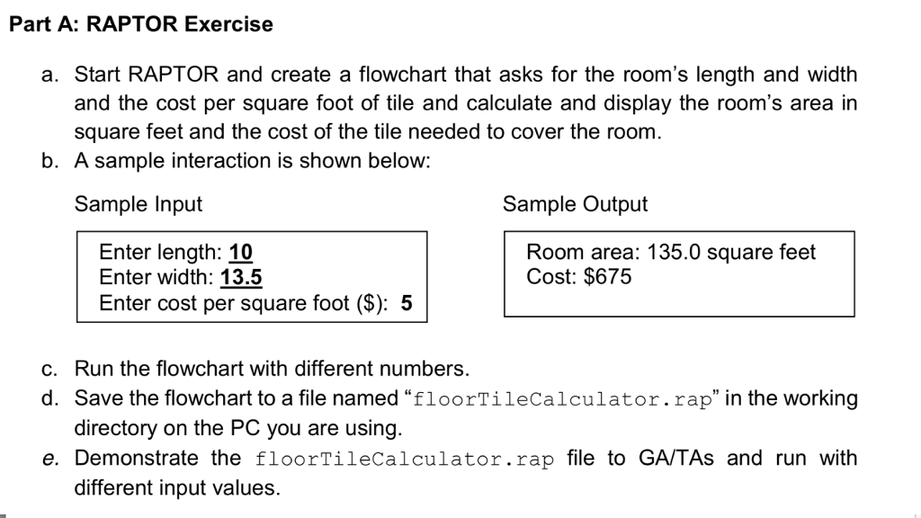 Solved Part A: RAPTOR Exercise a. Start RAPTOR and create a | Chegg.com