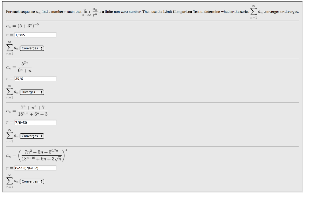 Solved For each sequence a_n find a number r such that lim_n | Chegg.com