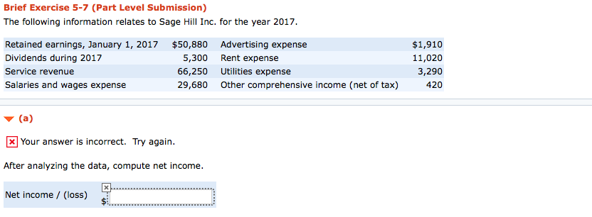 Solved Brief Exercise 5-7 (Part Level Submission) The | Chegg.com