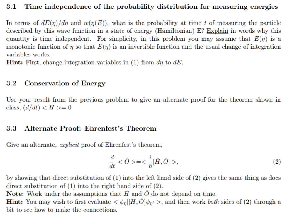 Solved 3 The Energy Representation Superposition Solutions