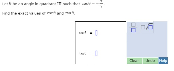 Solved Let theta be an angle in quadrant III such that cos | Chegg.com