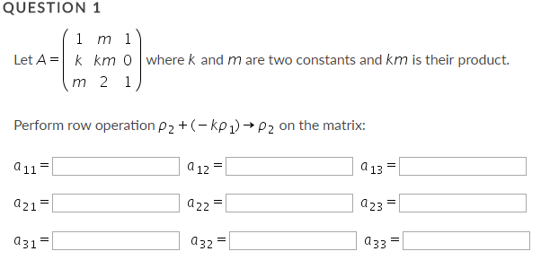 Solved QUESTION 1 km 0 | where k and m are two constants and | Chegg.com