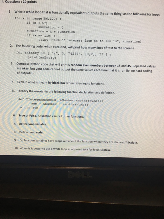 Solved Write A While Loop That Is Functionally Equivalent 