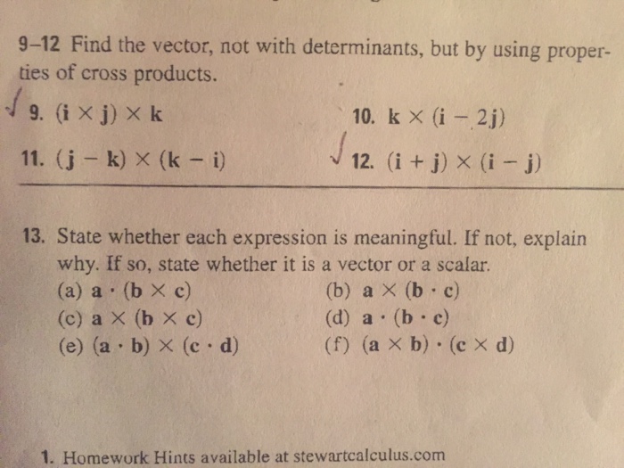 Solved Find the vector, not with determinants, but by using | Chegg.com