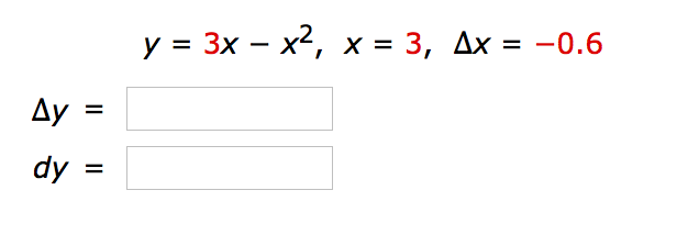 Solved Compute delta y and dy for the given values of x and | Chegg.com