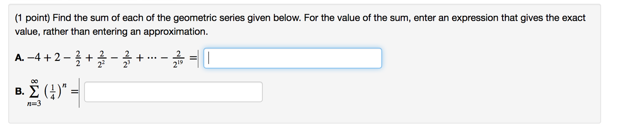 Solved Use the properties of geometric series to find the | Chegg.com