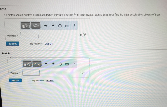 Solved If a proton and an electron are released when they | Chegg.com