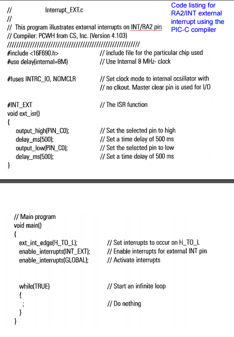 Use the PIC16F690 information and codes in the given | Chegg.com
