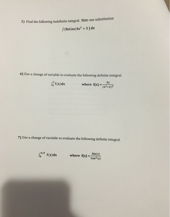 Solved Find the following indefinite integral. integral | Chegg.com