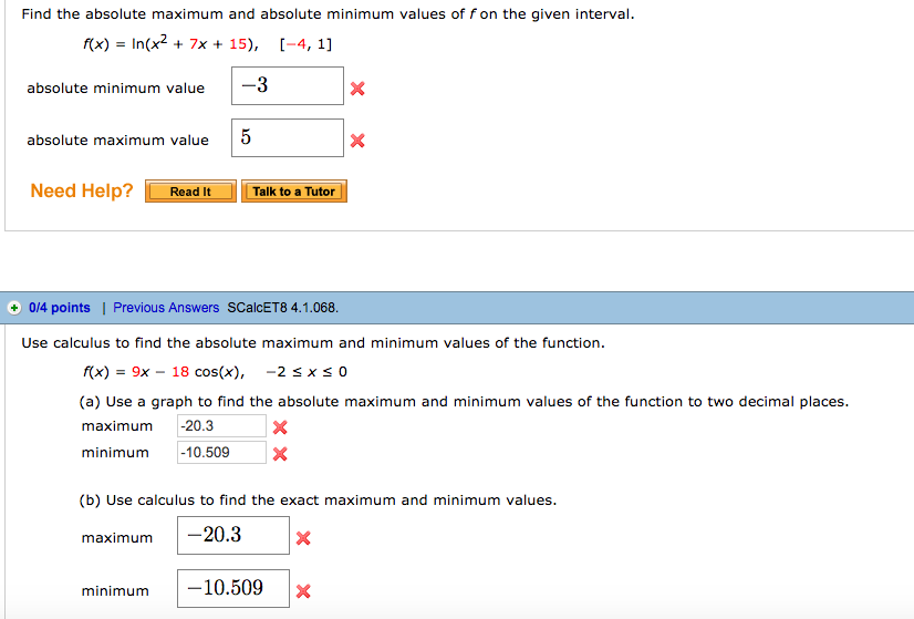 Solved Find the absolute maximum and absolute minimum values | Chegg.com Solved Find the absolute maximum and absolute minimum values | Chegg.com