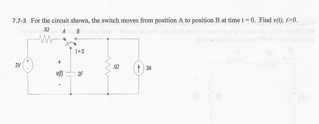 Solved For the circuit shown, the switch moves from position | Chegg.com