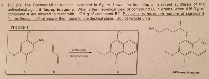 Solved 3, (12 pts] The Doebner-Miller reaction illustrated | Chegg.com