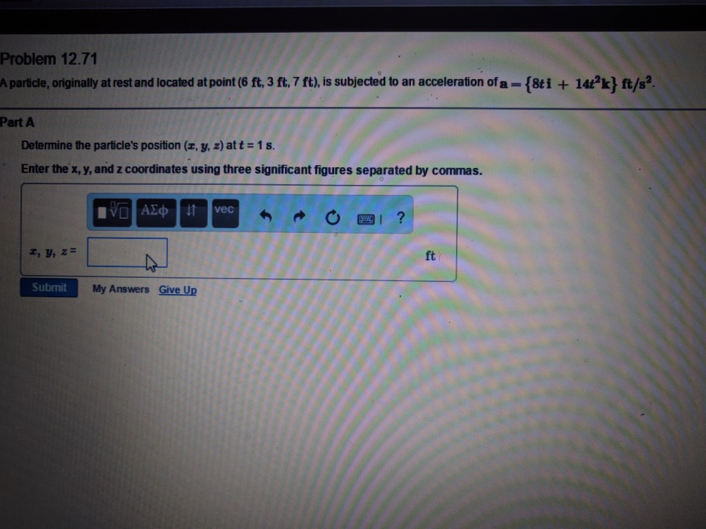 Solved A particle, originally at rest and located at point | Chegg.com