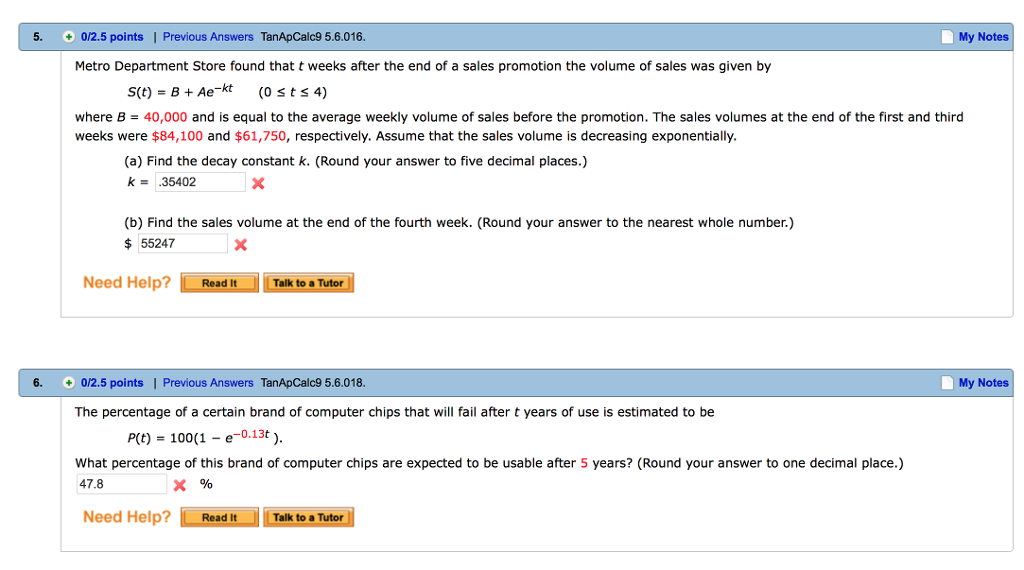 Solved 5. 0/2.5 points | Previous Answers TanApCalc9 | Chegg.com Solved 5. 0/2.5 points | Previous Answers TanApCalc9 | Chegg.com