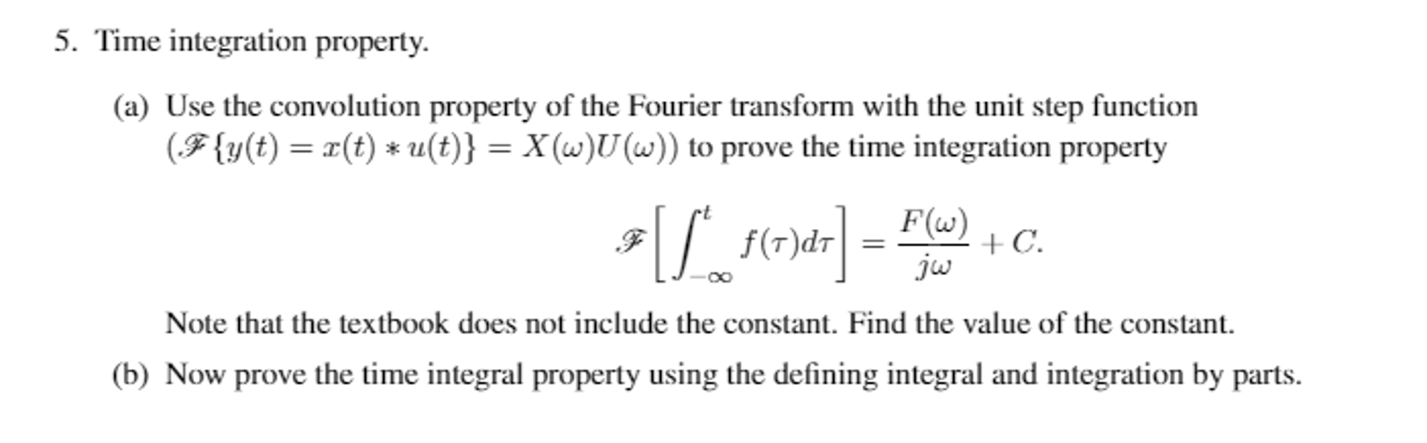 Solved Time Integration Property Use The Convolution