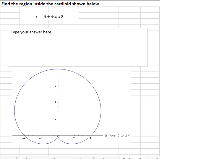 Find the region inside the cardioid shown below. r = | Chegg.com
