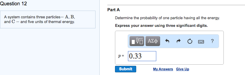 Solved A system contains three particles- A, B, and C - and | Chegg.com