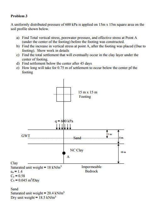 Solved Problem3 A uniformly distributed pressure of 600 kPa | Chegg.com