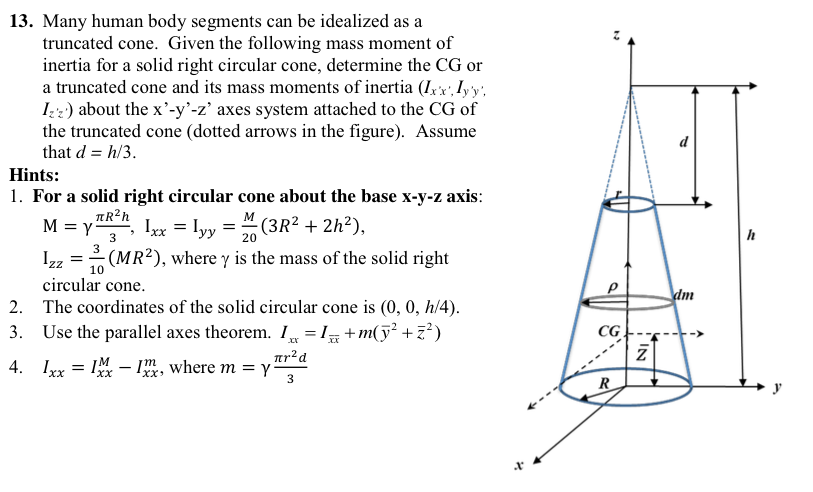 Solved Many human body segments can be idealized as a | Chegg.com