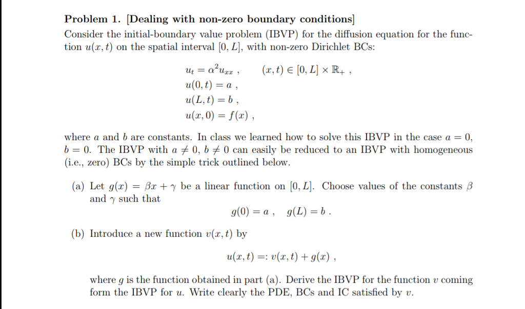 Solved Problem 1. Dealing with non-zero boundary conditions | Chegg.com