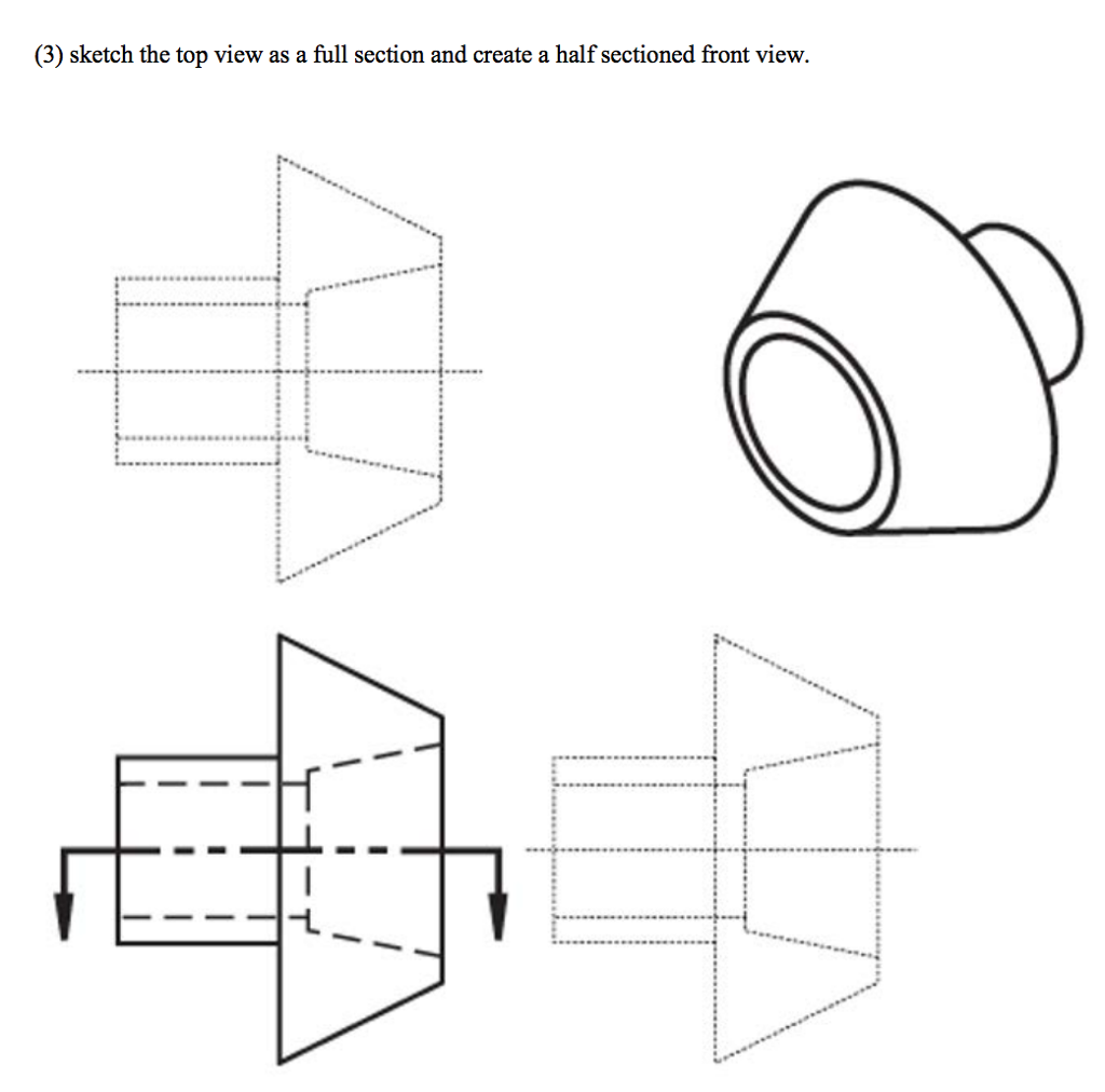 Solved 4. Complete the following orthographic projections | Chegg.com