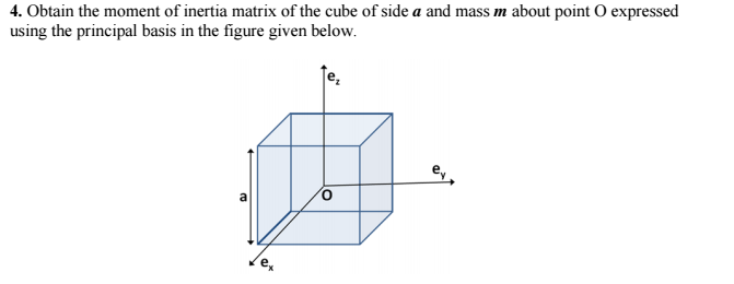 Solved Obtain the moment of inertia matrix of the cube of | Chegg.com