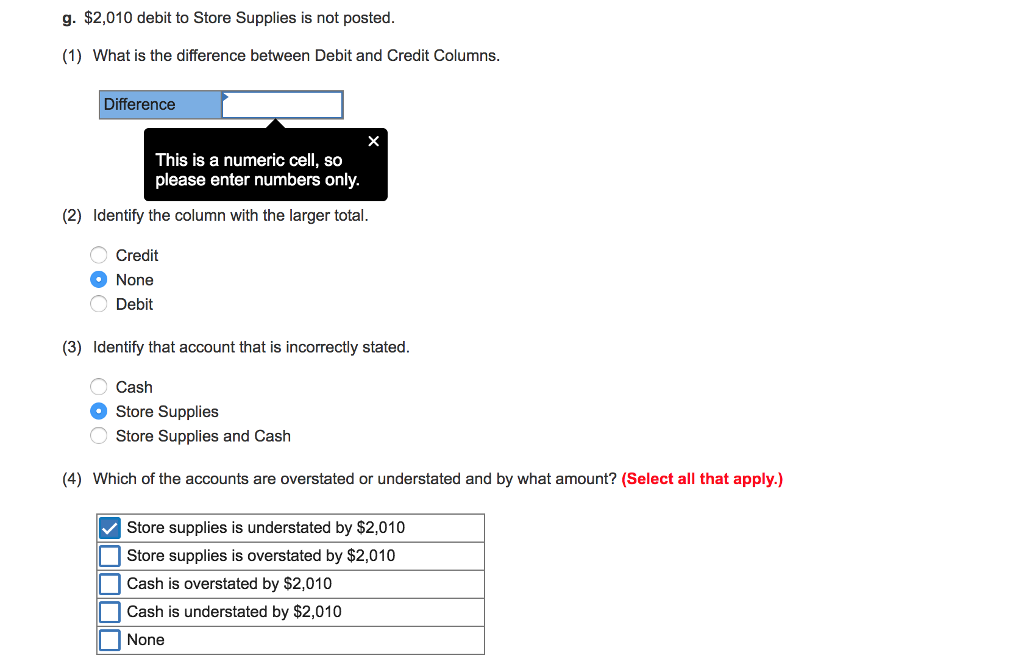Solved For each of the posting errors under parts (b) to | Chegg.com