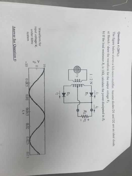 Solved: The Figure Below Shows A Full-wave Rectifier. Assu... | Chegg.com