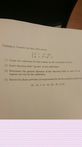 consider the first order system | Chegg.com
