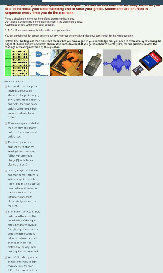 Solved Place a checkmark m the box from of any statement | Chegg.com